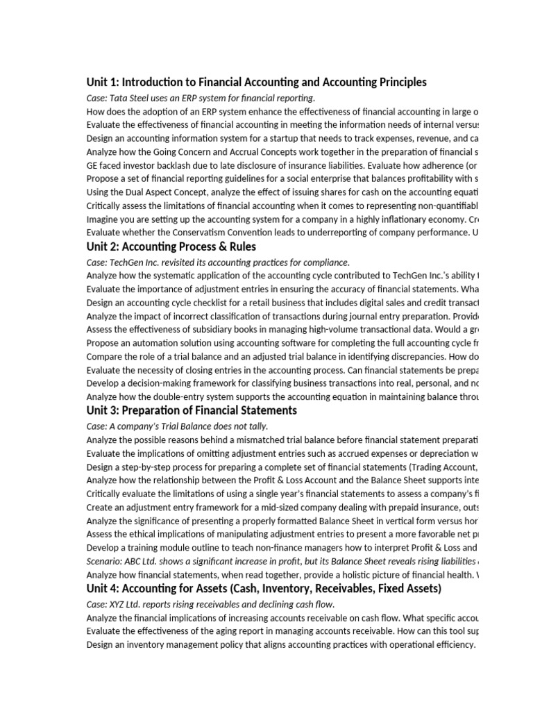 Financial Accounting Theory Questions | PDF | International Financial Reporting Standards ...