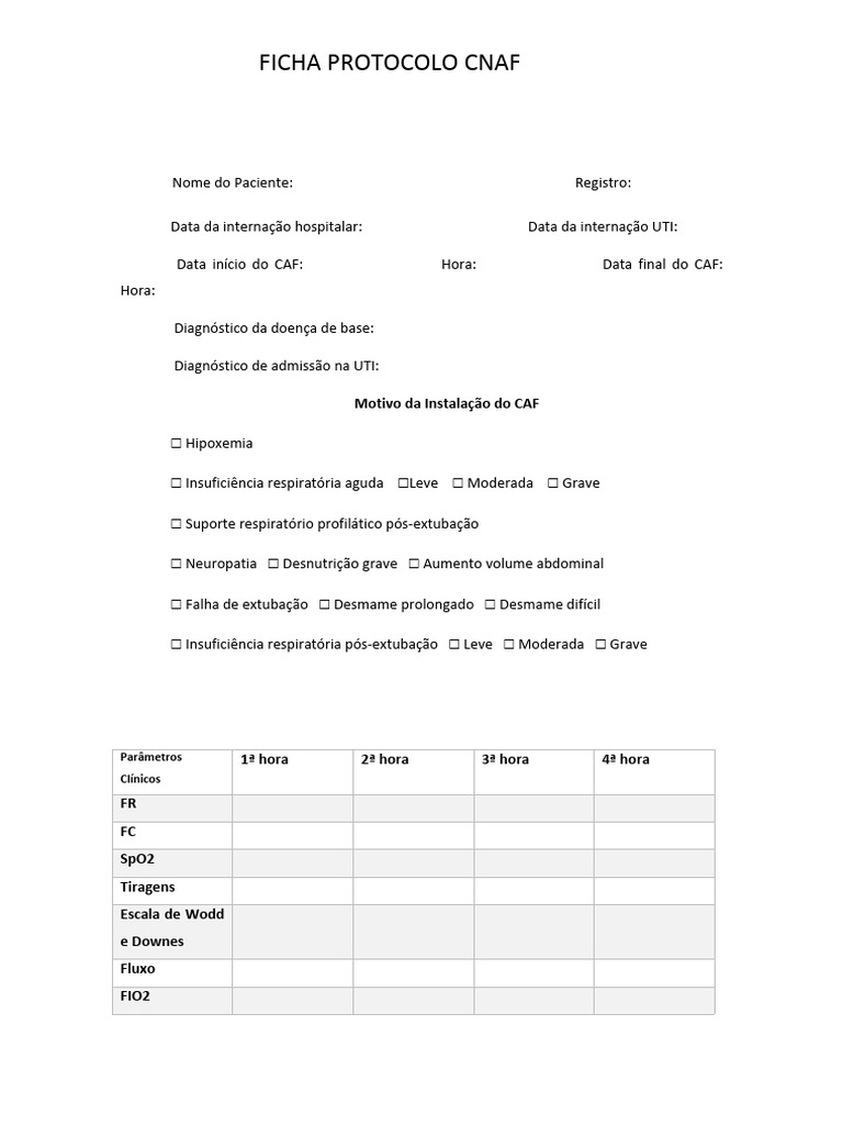 Protocolo CNAF: Monitoramento UTI | PDF