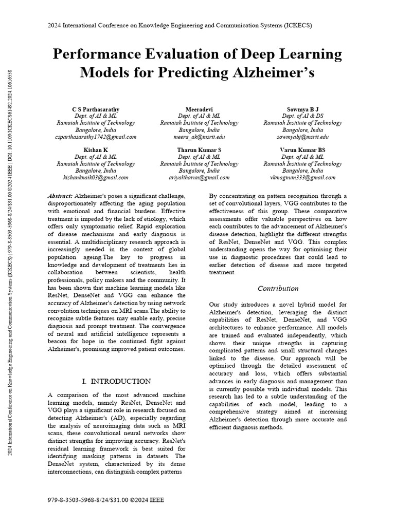 Performance Evaluation of Deep Learning Models For Predicting ...