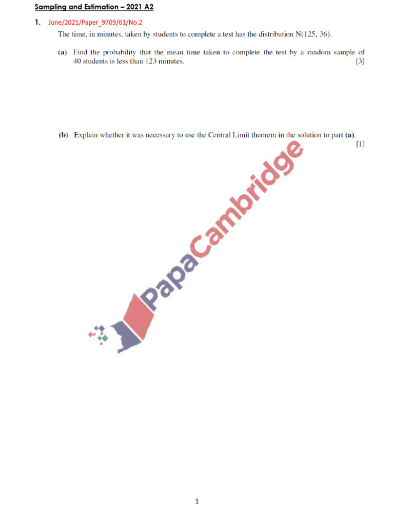 2021 A2 Sampling and Estimation | PDF
