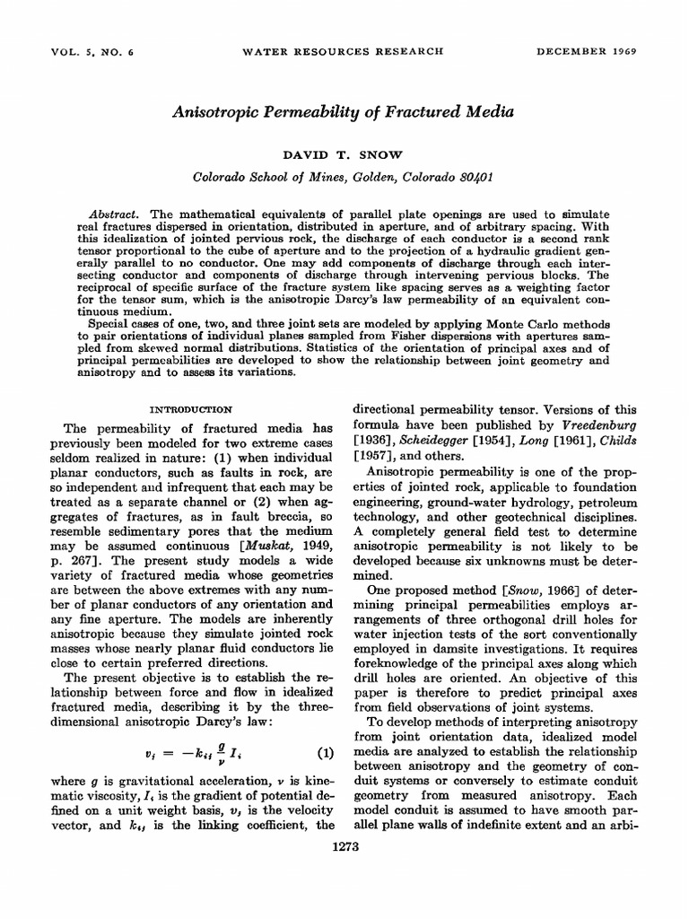 Anisotropic Permeability in Fractured Media | PDF | Anisotropy | Chemistry