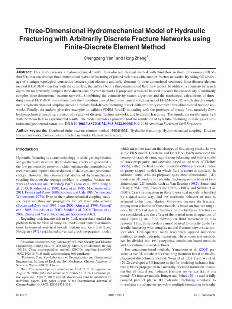 2016-Yan - Three-Dimensional Hydromechanical Model of Hydraulic Fracturing With Arbitrarily ...
