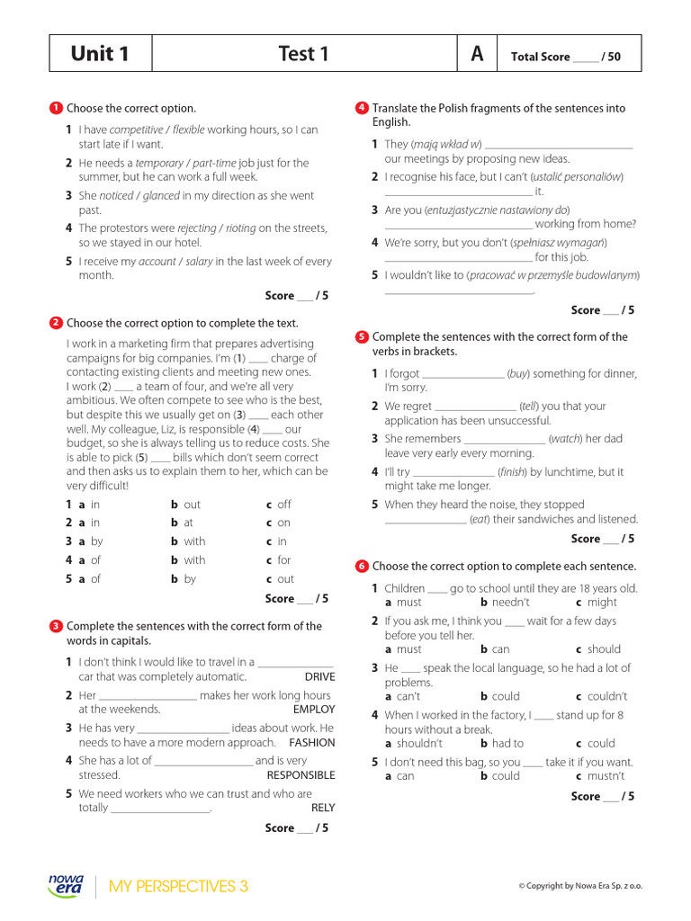 English Language Skills Assessment Test | PDF