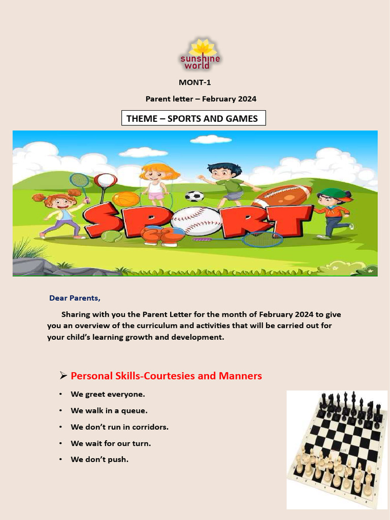 February 2024 Parent Letter Overview | PDF | Learning