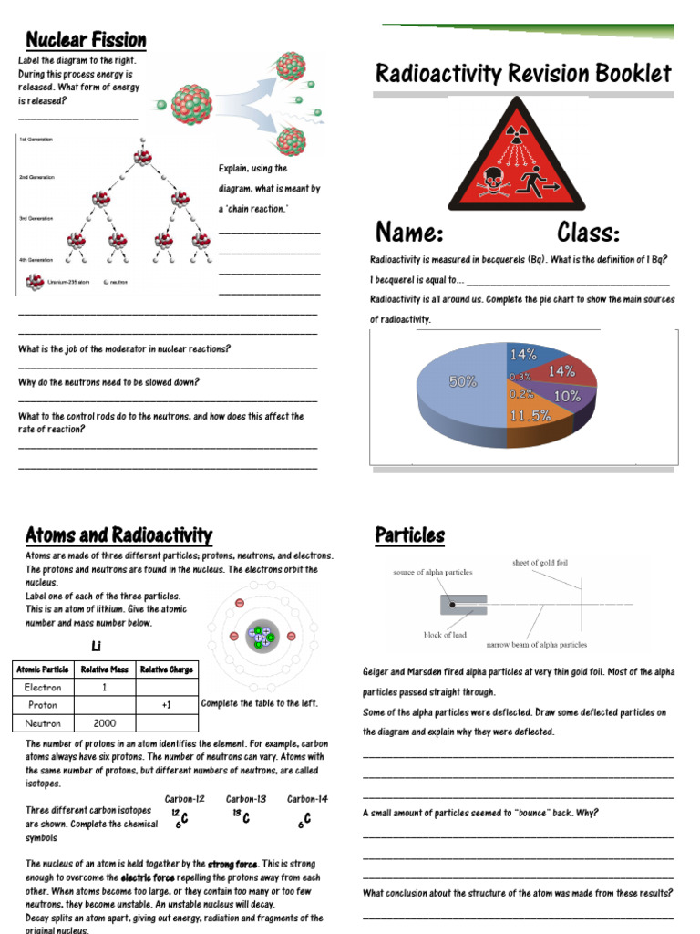 Radioactivity Revision Booklet | PDF | Radioactive Decay | Atoms