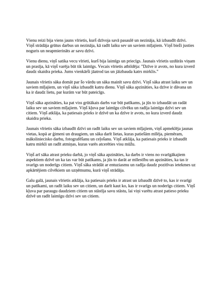 Dzive Ir Avots Stasts | PDF