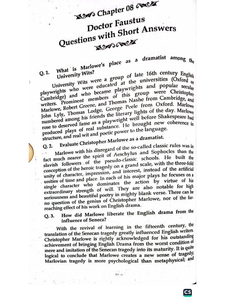 CLASSICAL DRAMA Short Questions | PDF