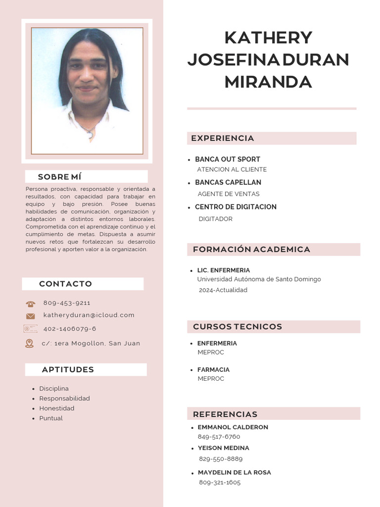 Curriculum Kathery Josefina Duran Miranda | PDF