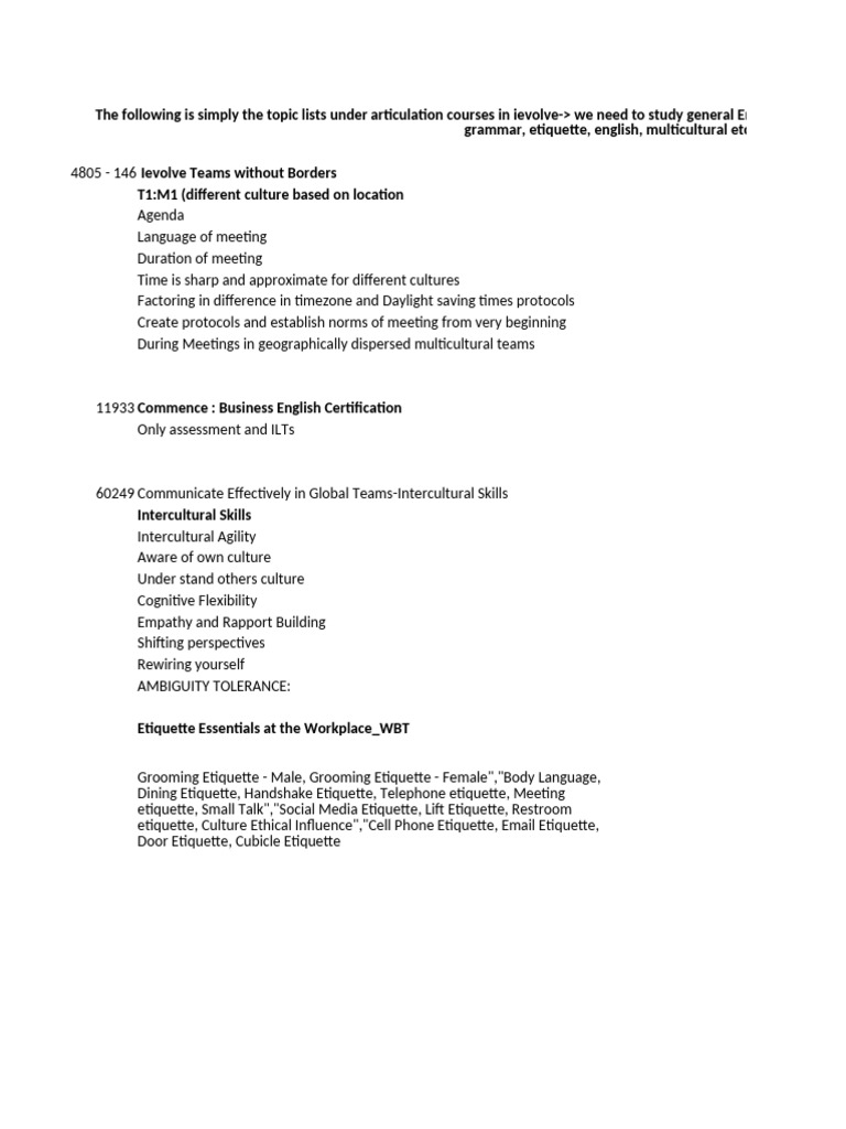 Articulation Notes | PDF