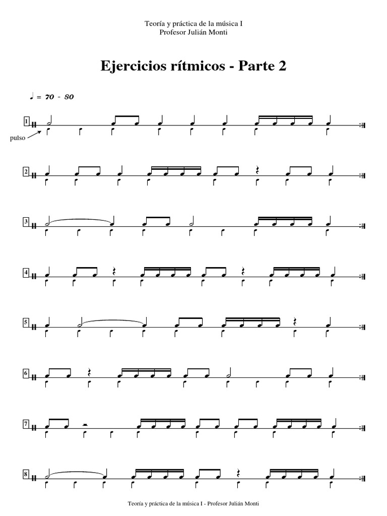 Ejercicios Rítmicos - Parte 2 | PDF
