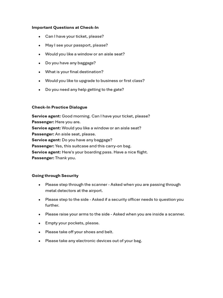 Conversaciones Aeropuerto | PDF