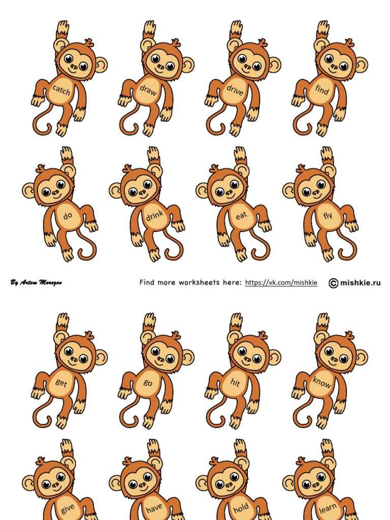 Monkeys Irregular Verbs by A.morozov | PDF