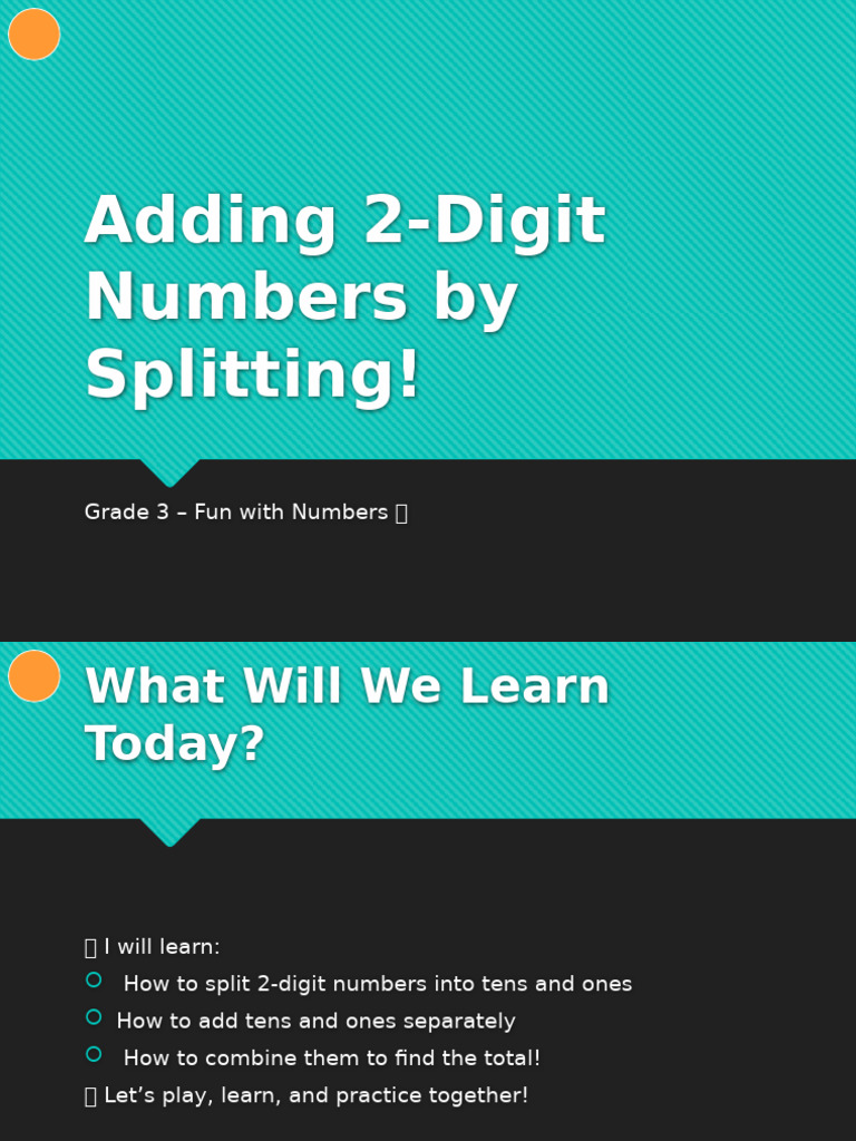 Adding 2-Digit Numbers by Splitting | PDF