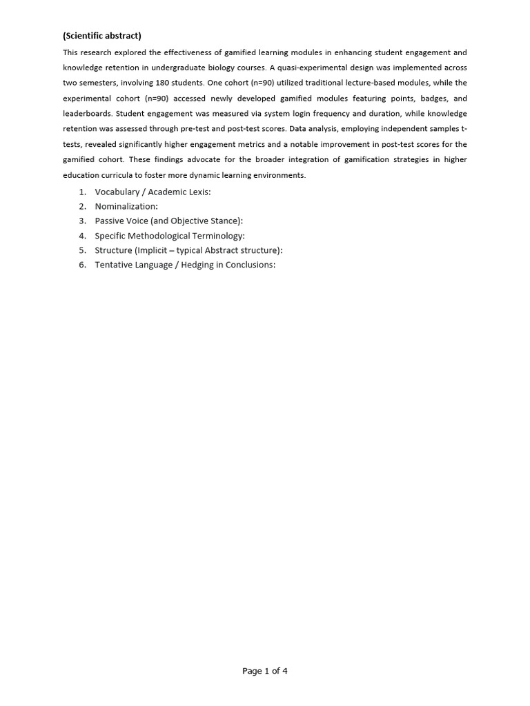 Nre Lexico-Grammatical Features | PDF