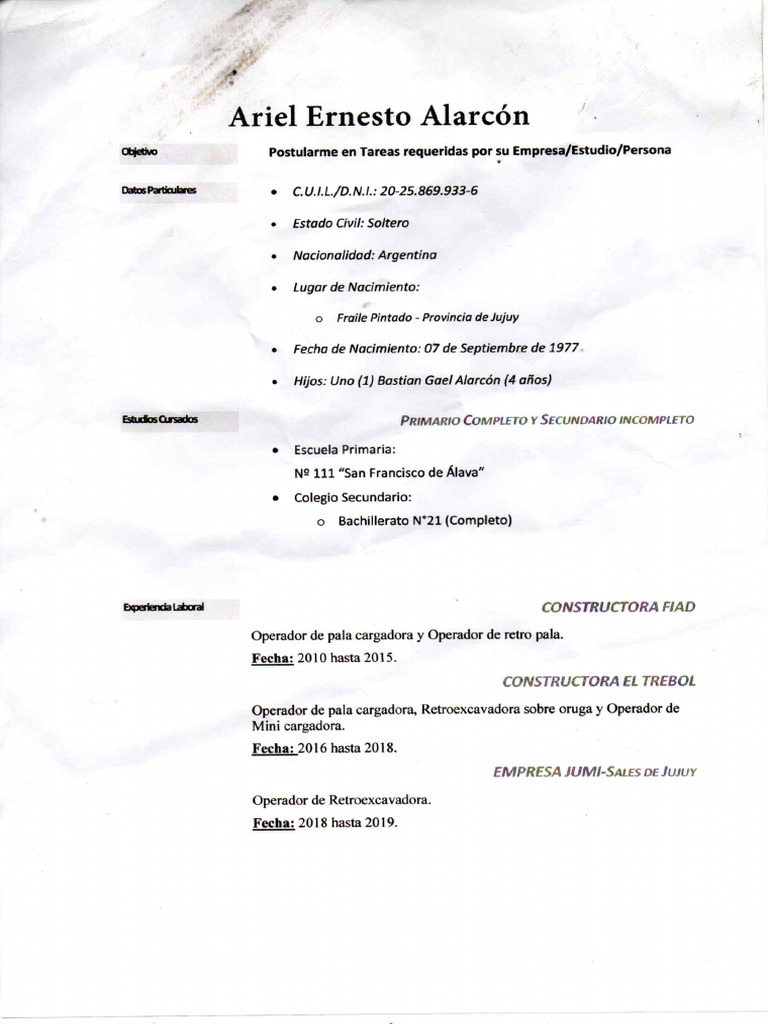 CV Ariel Ernesto | PDF