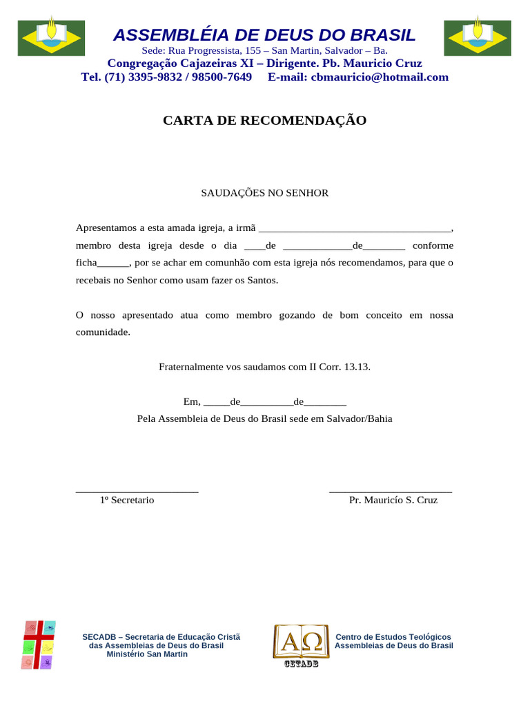 Carta de Recomendação | PDF