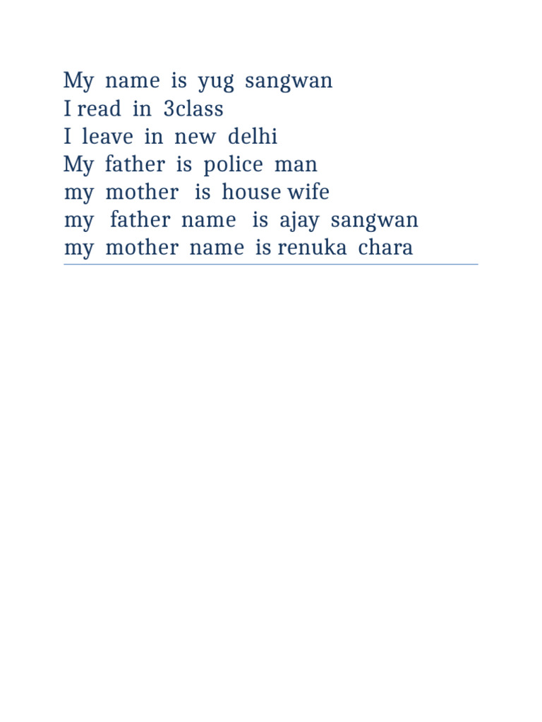 My Name Is Yug Sangwan | PDF