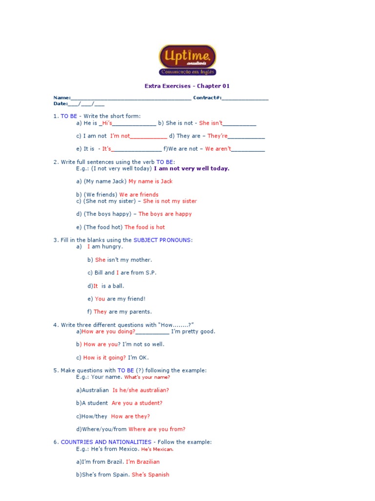 Extra Exercises Download Free Pdf Question Grammar