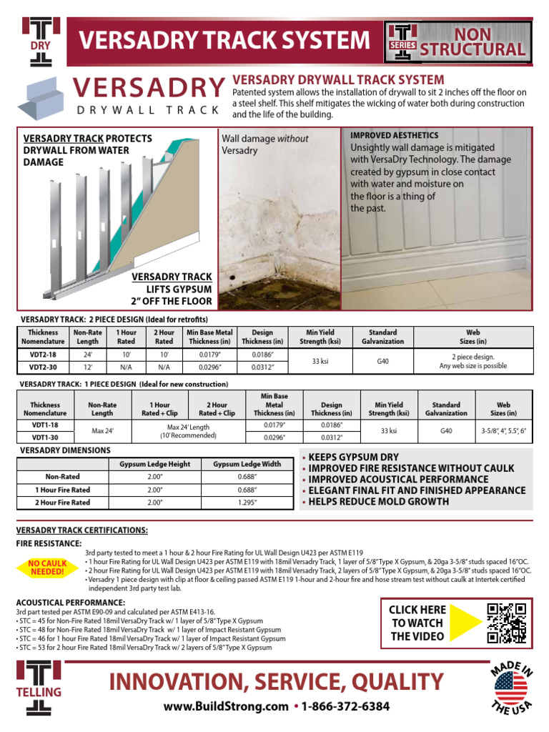 VersaDry Track System Publication Brochure | PDF | Drywall | Building Technology