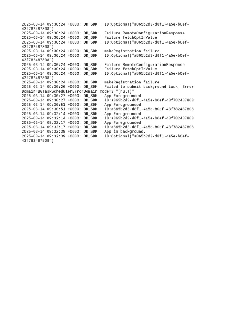 Digital Reef SDKLog | PDF