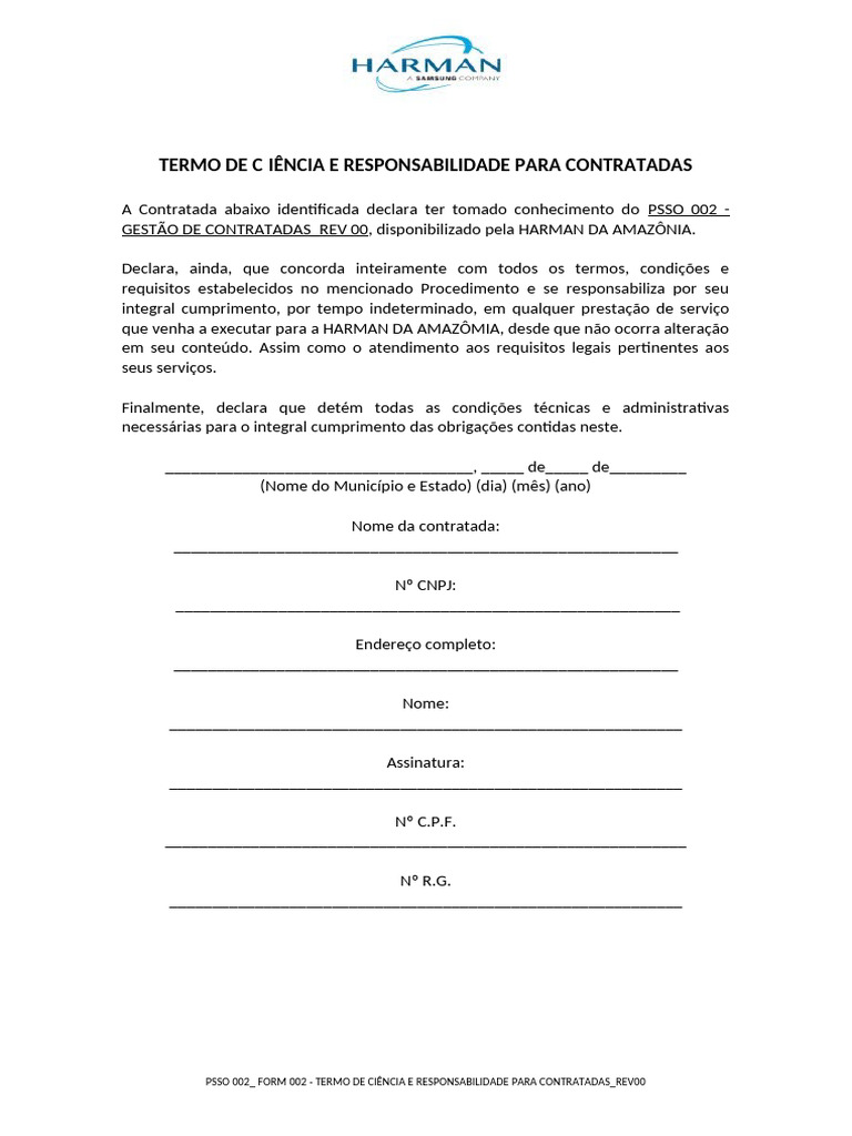 Psso002 - Form 002 - Termo de Ciência e Responsabilidade para ...