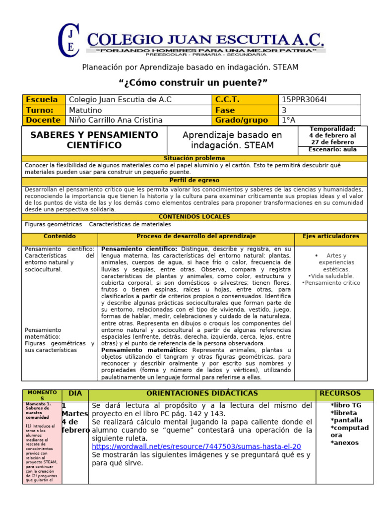 1feb. Saberes y Pen. Cien. | PDF | Pensamiento | Entorno natural