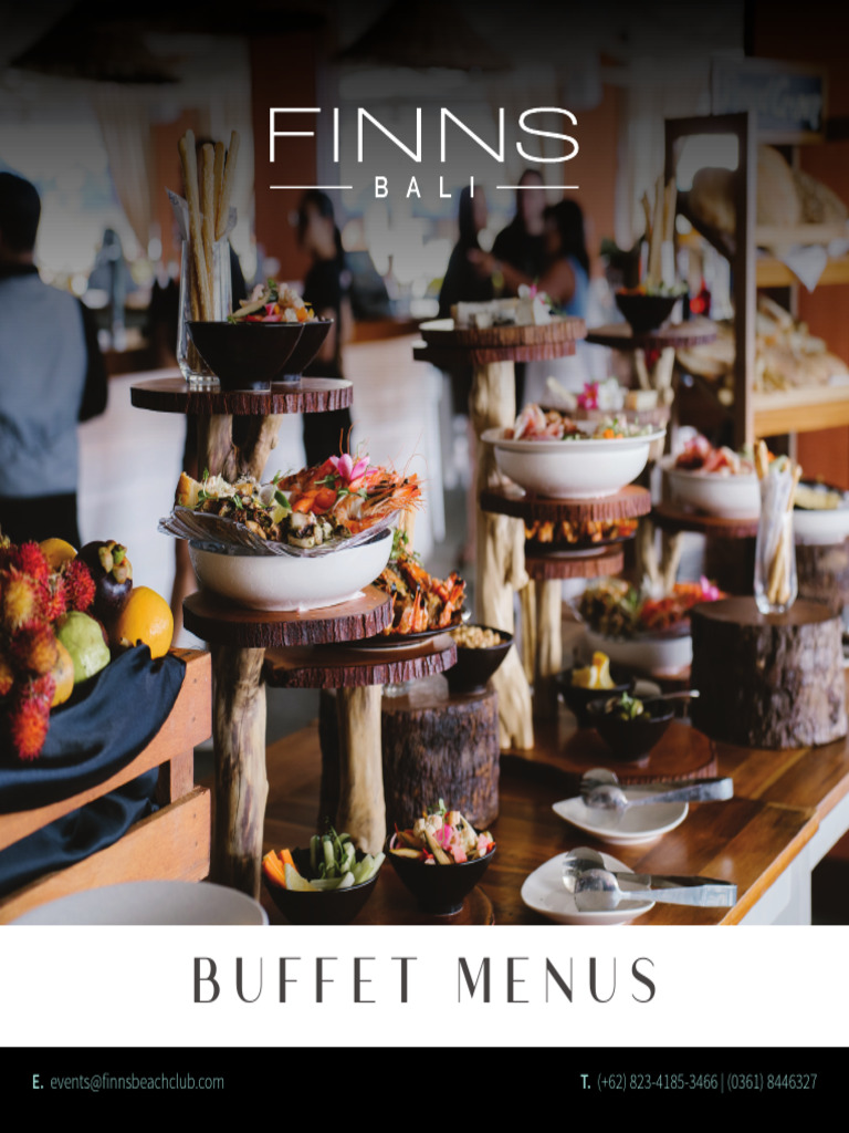Finns Beach Club Buffet Menu | PDF | Indonesian Cuisine | Sauce