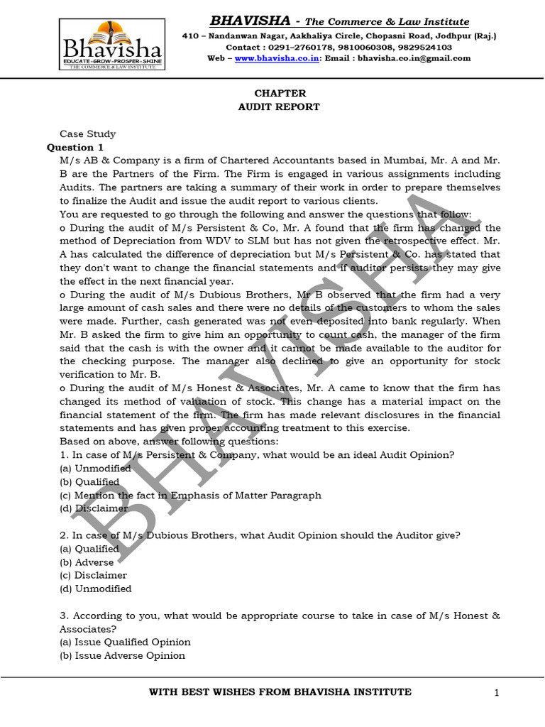Chapter - 08 Audit Report New (T's Copy) | PDF | Auditor's Report | Audit