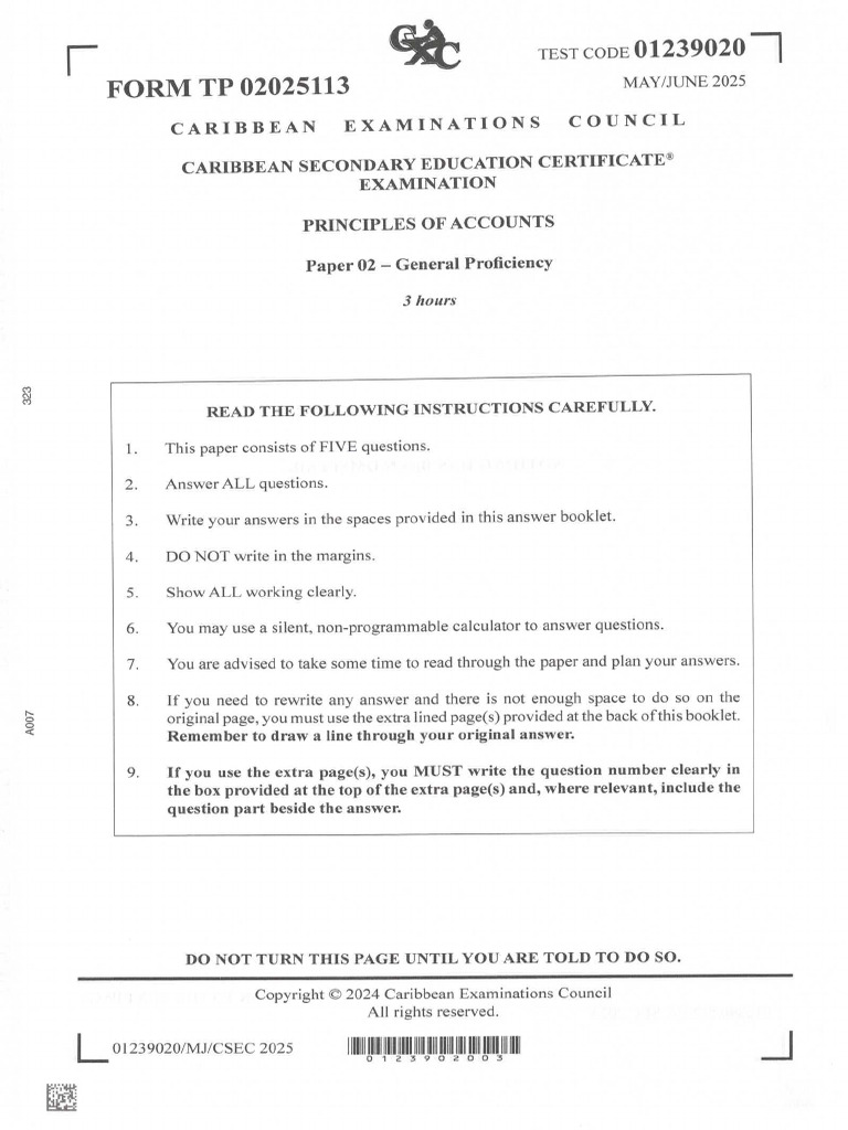 Principles of Accounts 2025 | PDF