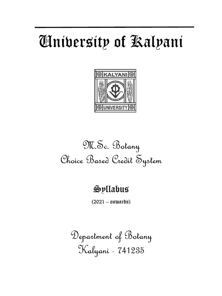 M.Sc. Botany Syllabus 2025 Overview | PDF | Botany | Life Sciences