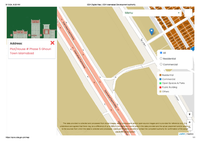 CDA Digital Map - CDA Islamabad Development Authority B | PDF