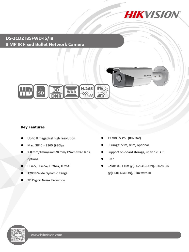hikvision_ds-2cd2t85fwd-i5_data-sheet | PDF | Field Of View | Shutter ...