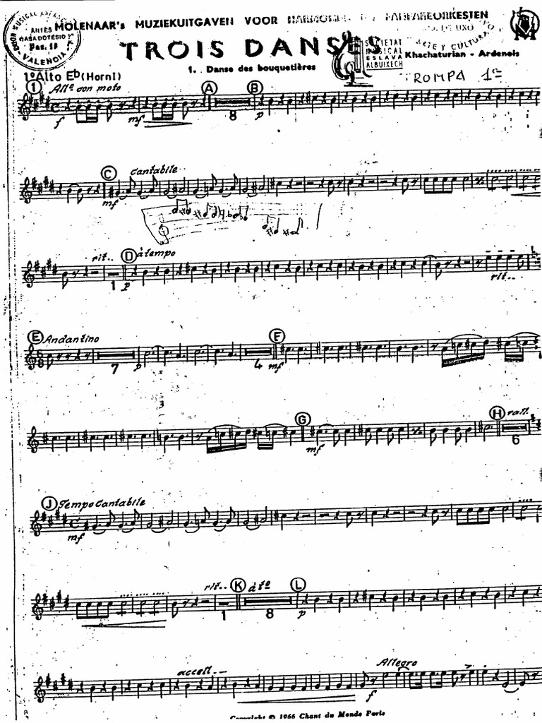 Trois Dances - Trompa 1 | PDF