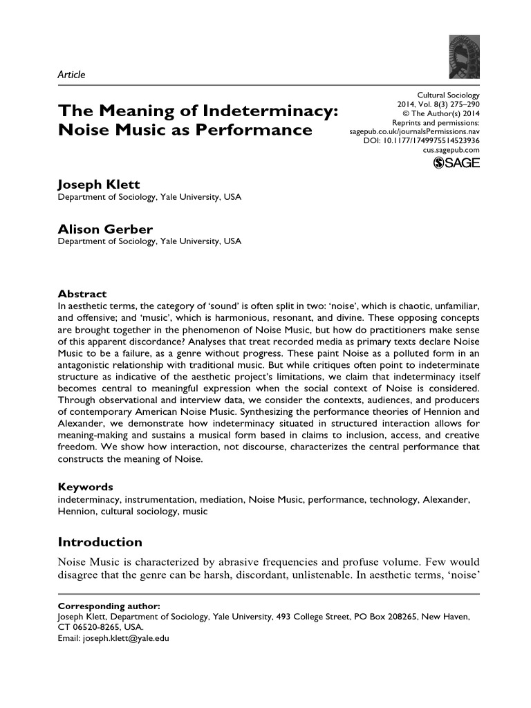 Klett and Gerber The Meaning of Indeterminacy | PDF
