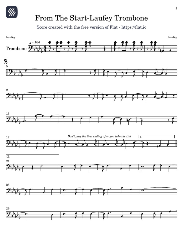 From The Start-Laufey Trombone | PDF