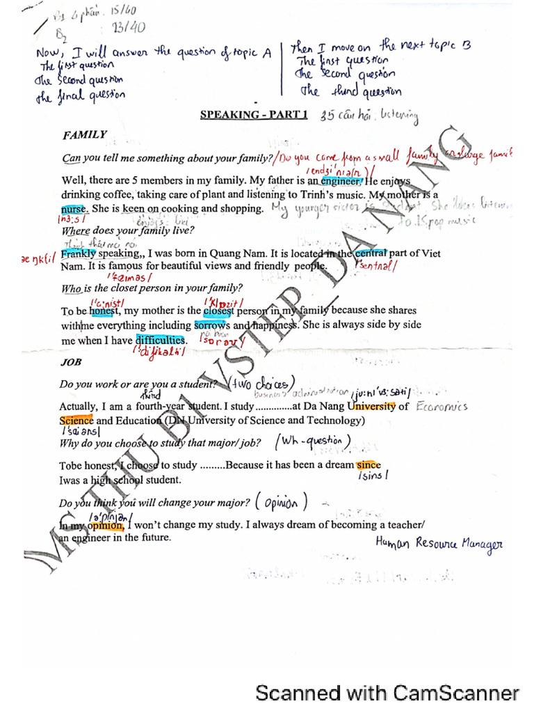 Speaking Part 1 | PDF