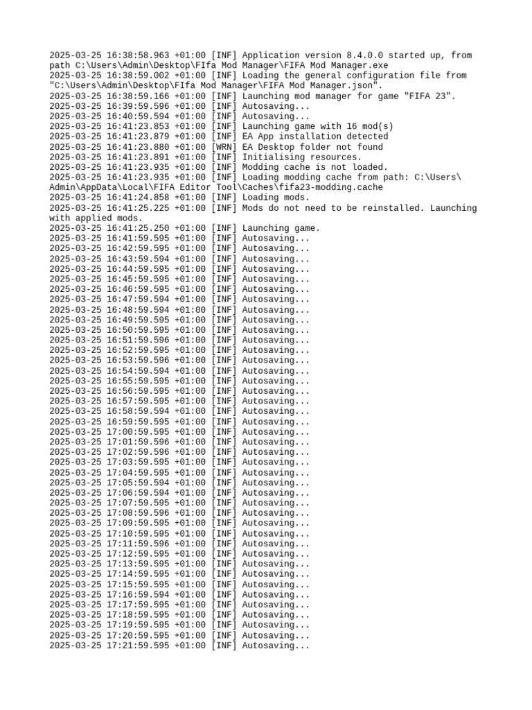 FIFA Mod Manager 8.4.0.0 Logs | PDF | Computer Architecture | Operating ...