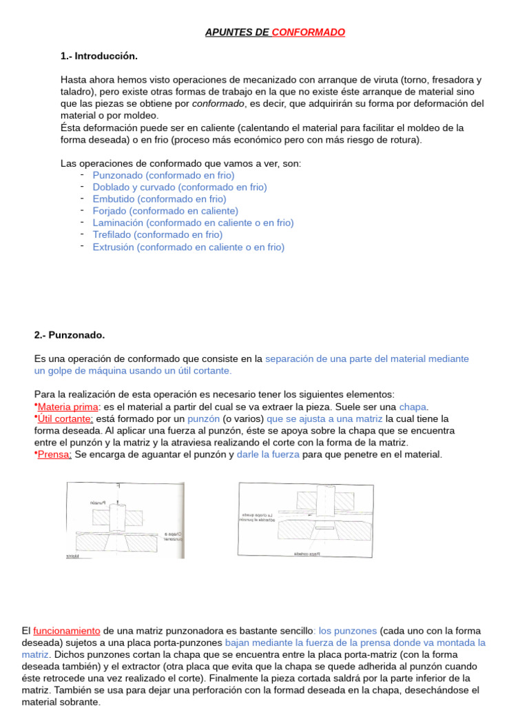 Conformado | PDF | Laminado (metalmecánica) | Forjar