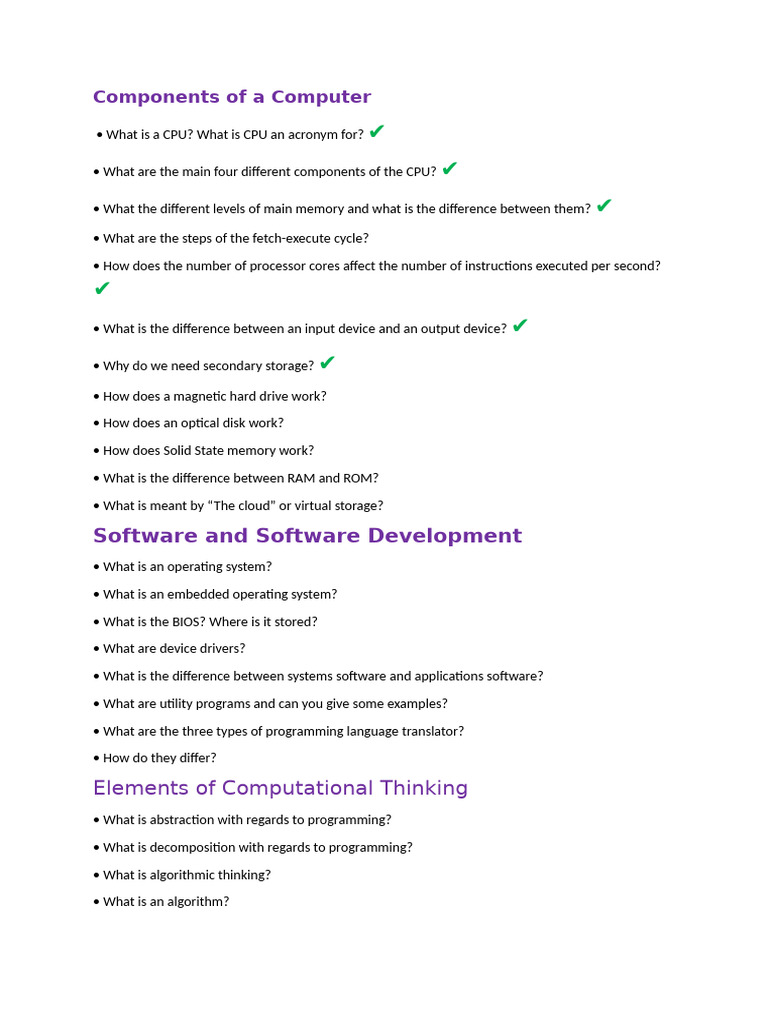 Components of A Computer | PDF