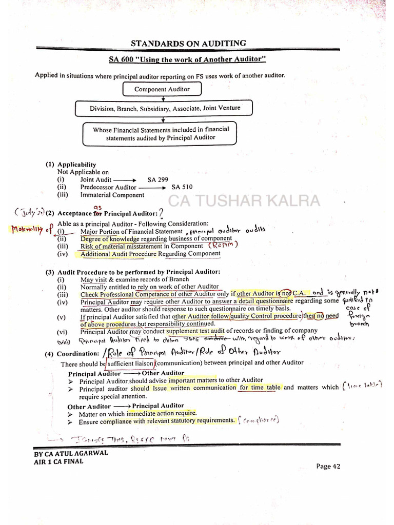 Sa 600 - Ca Tushar Kalra | PDF