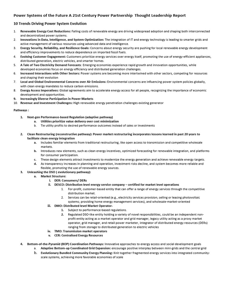 Future Power Systems: 10 Key Trends | PDF | Efficient Energy Use ...