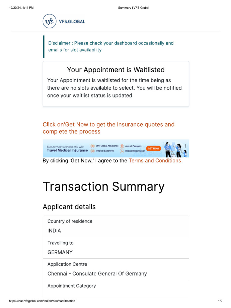 VFS Waiting List | PDF