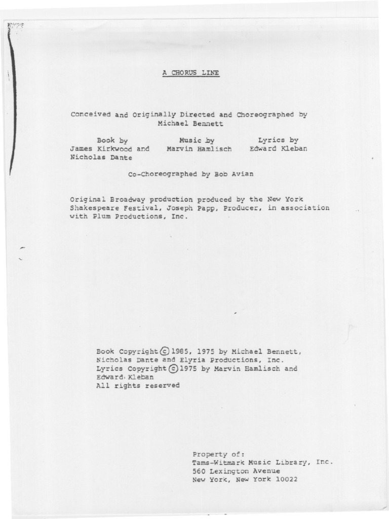 A-Chorus-Line and People Dancing and Singing | PDF