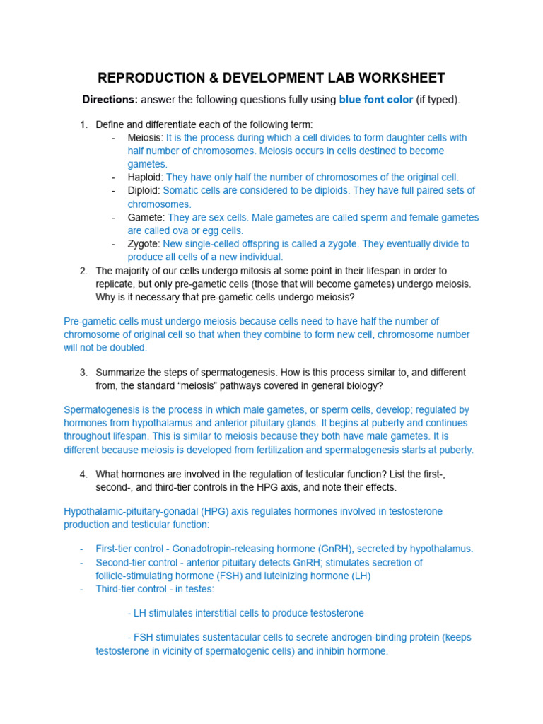 Reproduction and Development Lab | PDF | Menstrual Cycle | Ovary