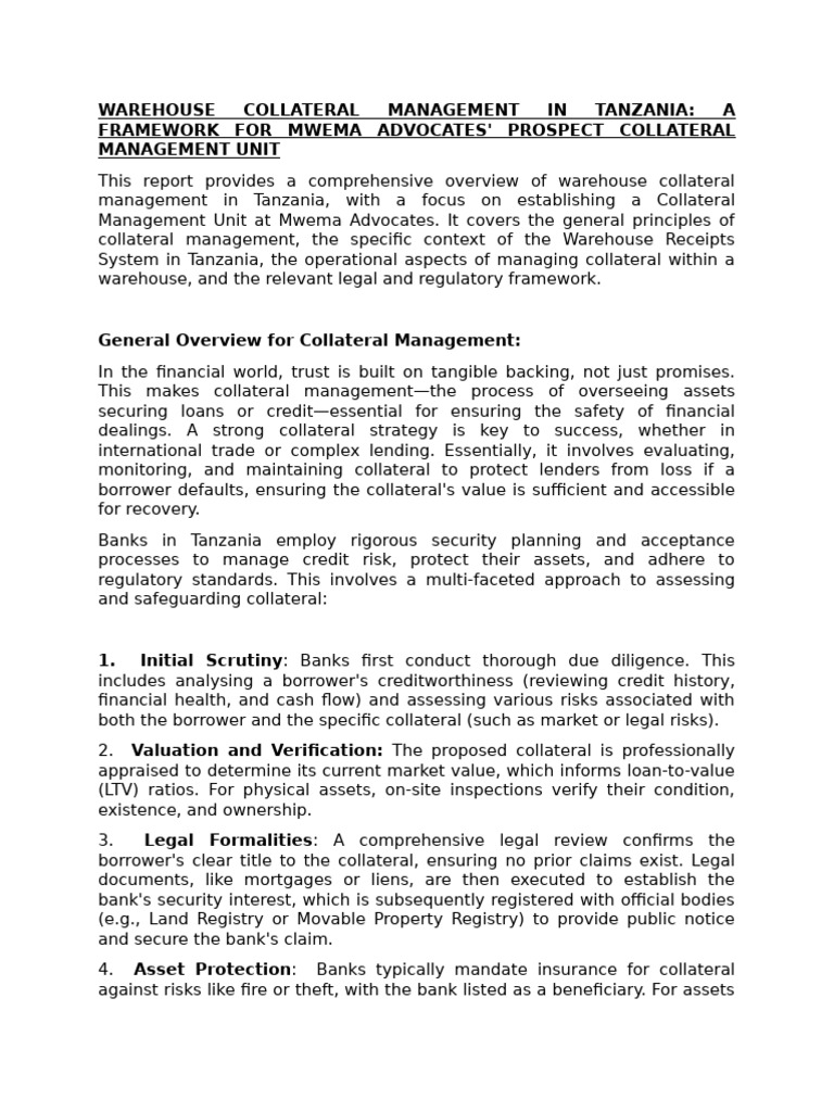 Warehouse Collateral Report | PDF | Occupational Safety And Health ...