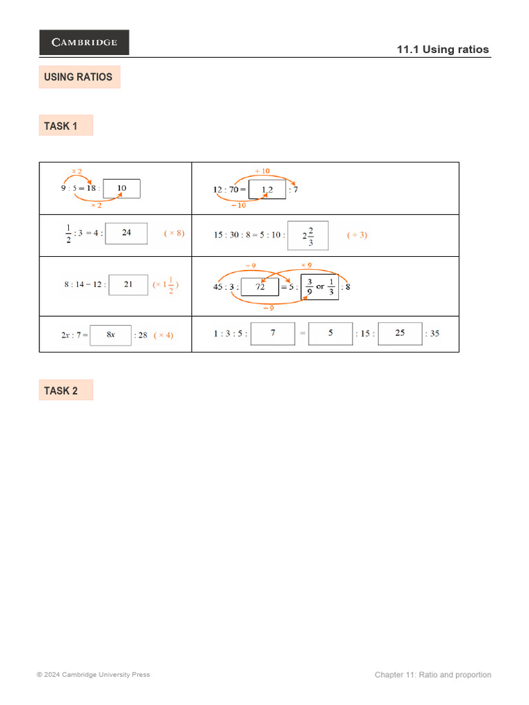 Using-ratios-SOLUTIONS Resource Sheet | PDF