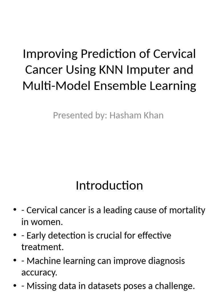 Cervical Cancer Prediction Presentation | PDF