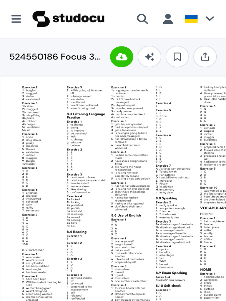 524550186 Focus 3 2E Workbook Answers - 1 1 Vocabulary Exercise 1 1 Emma Curly, Cheerful, Top ...