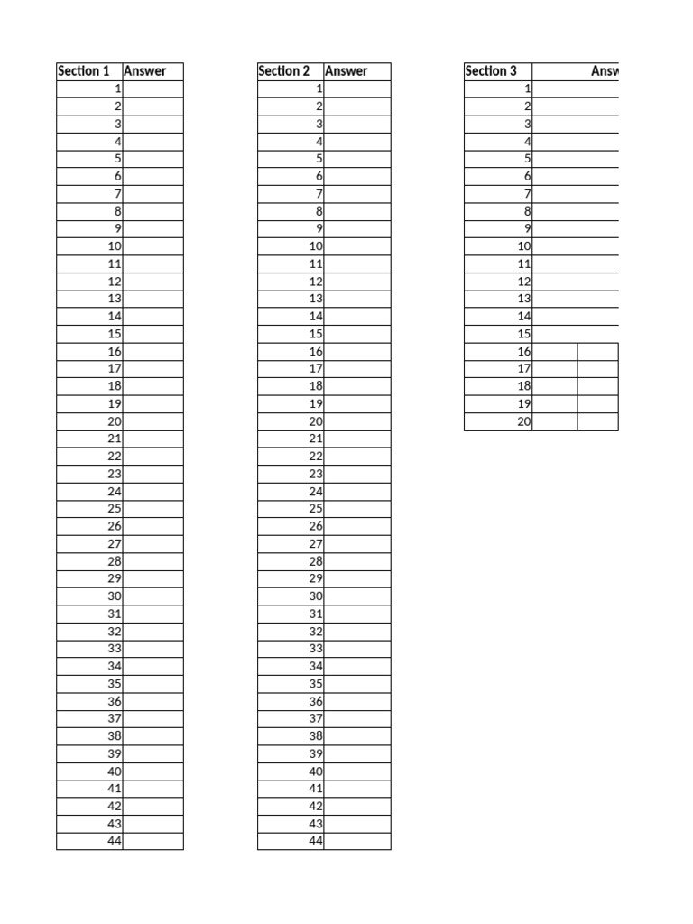 SAT Answer Sheet | PDF