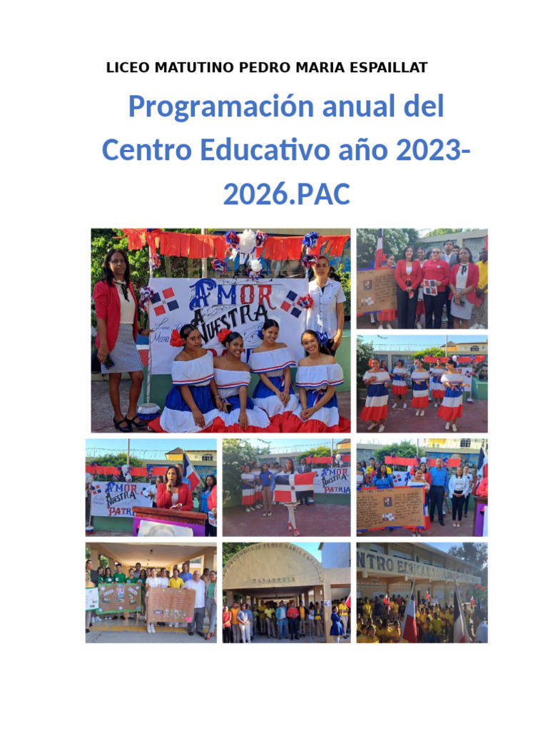 Plan Anual 2023-2026 Liceo Espaillat | PDF | Escuelas | Enseñando
